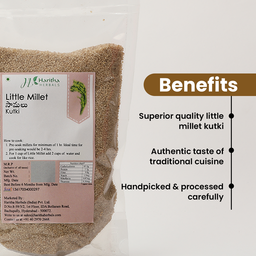 Buy Little Millet Online | Kutki/Samai Millet 1kg – Haritha Foods